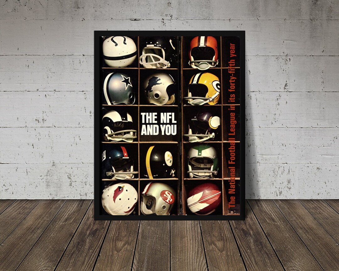 Vintage NATIONAL FOOTBALL LEAGUE Print - Vintage Football Decor, N.F.L ...