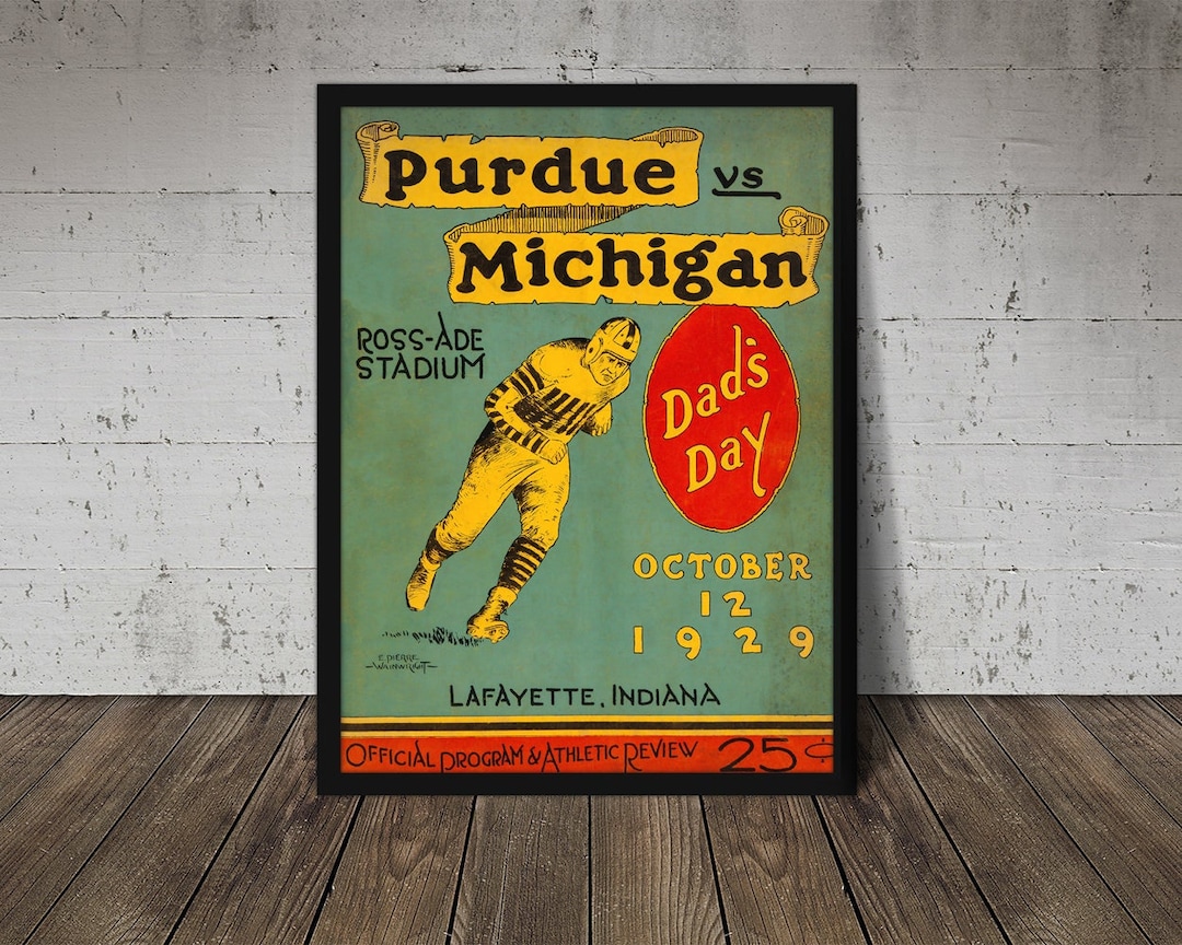 1929 PURDUE UNIVERSITY BOILERMAKERS Football Program Print - Vintage ...