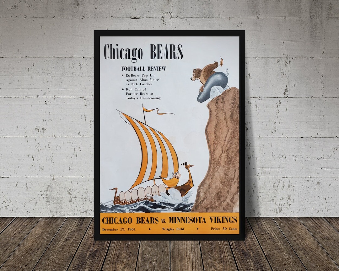 1961 CHICAGO BEARS Print - Vintage Football Decor, NFL Poster, Football ...