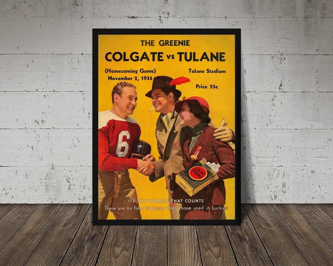1935 TULANE GREEN WAVE Football Program Print - Vintage Football Decor ...