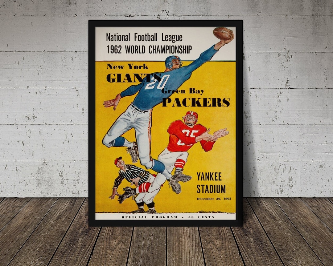 1962 NEW YORK GIANTS Print - Vintage Football Decor, Football Print ...