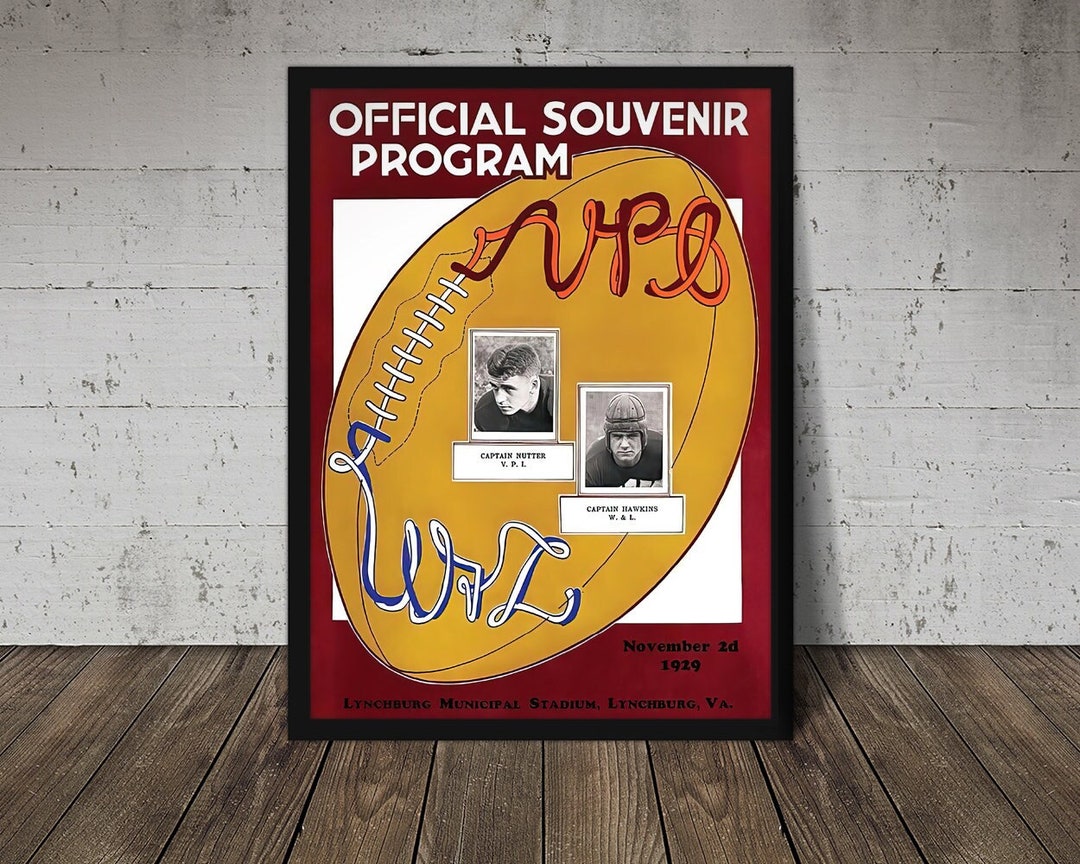 1939 VIRGINIA TECH HOKIES Print - Vintage Football Decor, Football ...