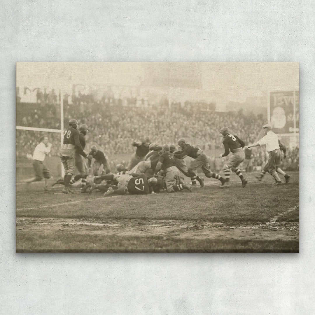 WRAPPED CANVAS - Vintage FOOTBALL Print - Vintage Football Decor, N.F.L ...
