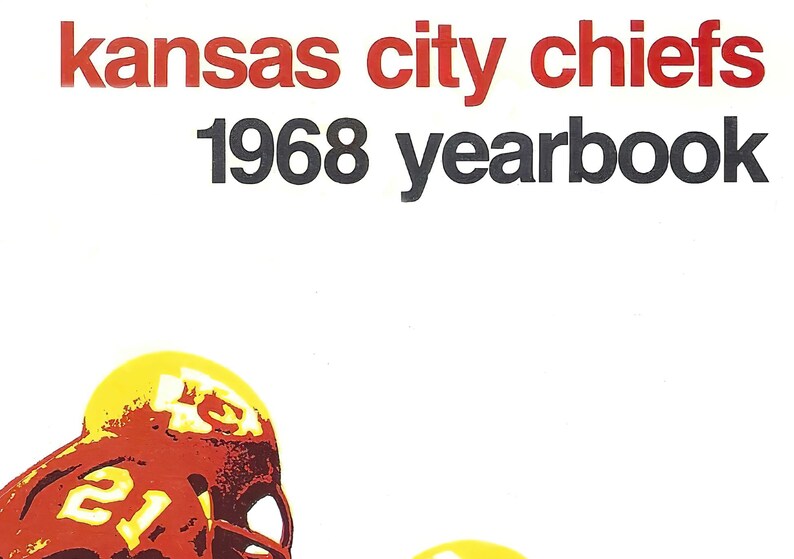 1968 KANSAS CITY CHIEFS Football Program Print- Vintage Football Decor ...