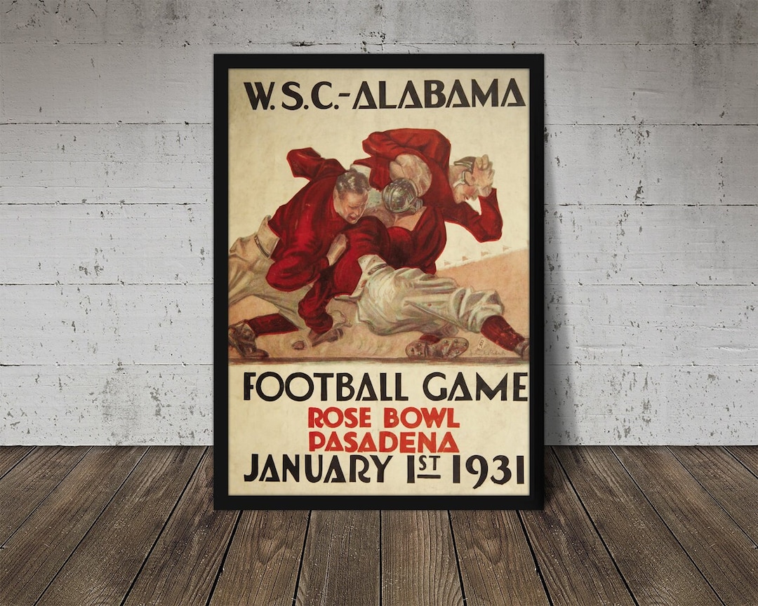 1931 UNIVERSITY OF ALABAMA Crimson Tide Print - Vintage Football Decor ...