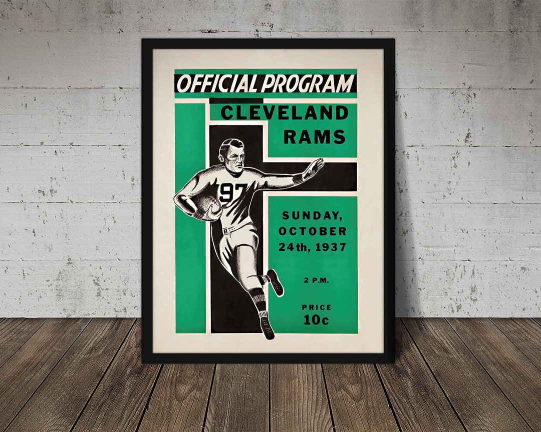 1937 CLEVELAND RAMS (los Angeles Rams) Football Program Print - Vintage ...