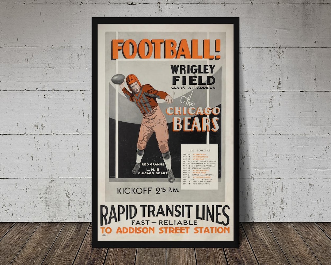 1929 CHICAGO BEARS Print - Vintage Football Decor, NFL Poster, Football ...