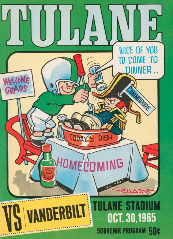 1965 TULANE GREEN WAVE Football Program Print Vintage Football Decor ...