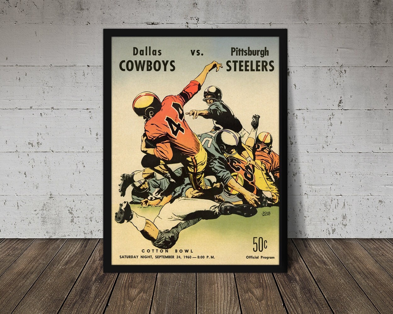 1960 DALLAS COWBOYS (inaugural Game First Season) Print - Vintage ...