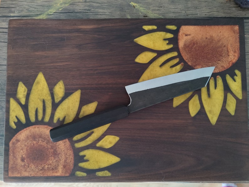 Sunflower Inlay Cutting Board and Bunka Custom Order - Etsy