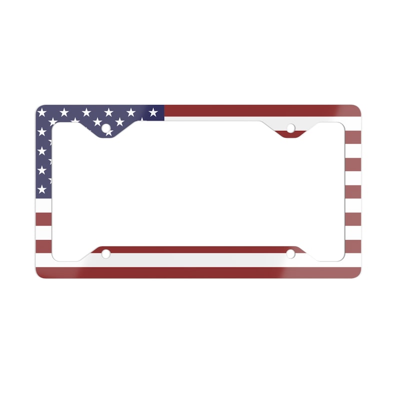American Flag License Plate, Metal License Plate Frame, USA Frame Plate ...