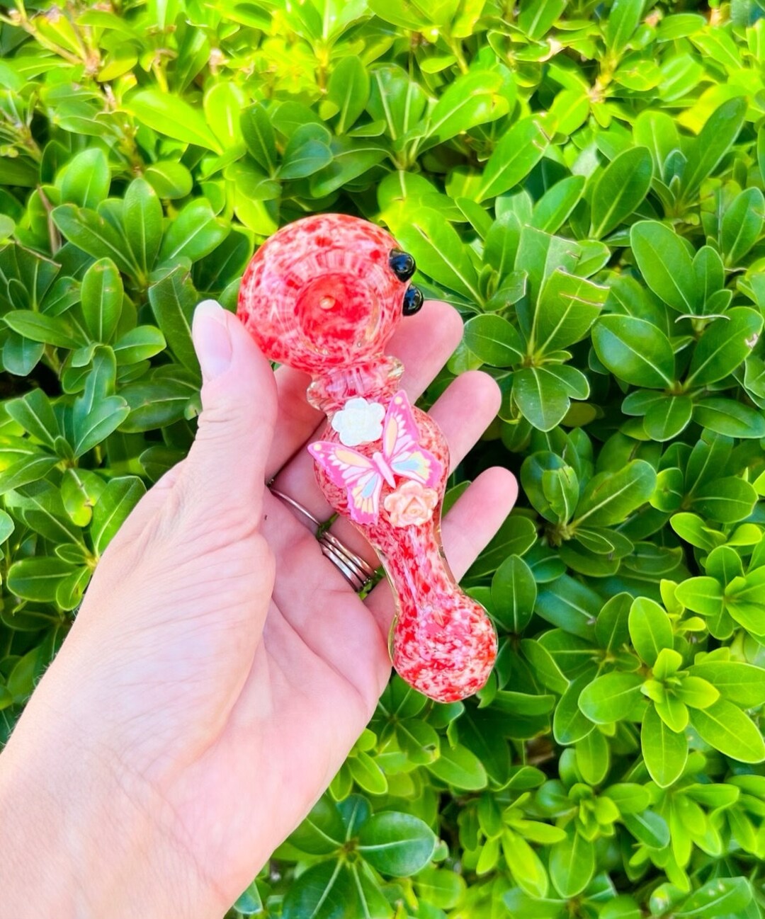 Red Butterfly Hand Pipe Butterfly Pipe Girly Pipe Floral - Etsy