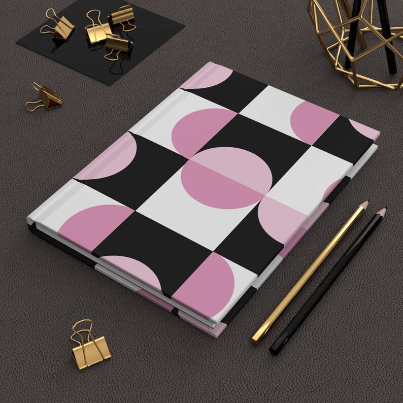 Pink and Black Hardcover Notebook/journal. Gifts for Writers. Back-to ...