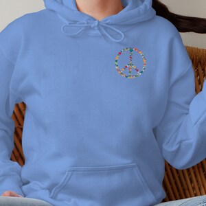 Peace Sign Hoodie, Graphic Hoodies, Colorful Peace Sign Design small on ...