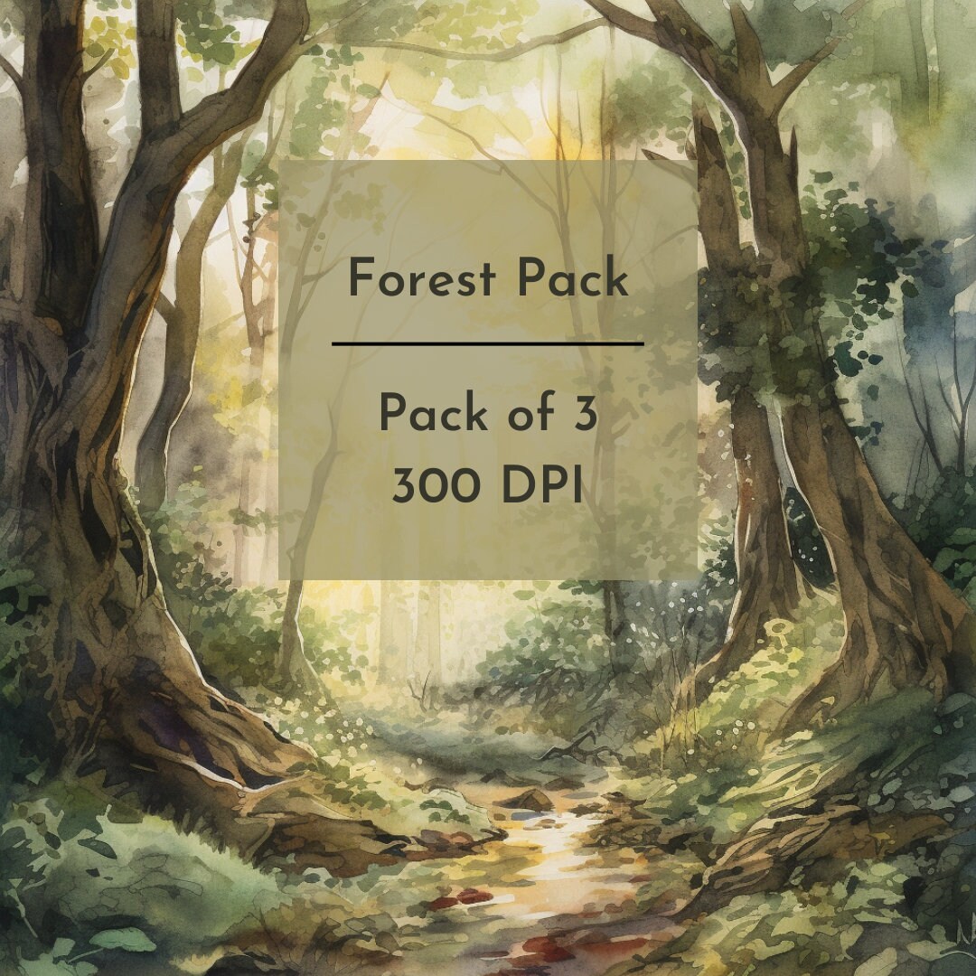 Watercolor Forest Path Clipart 300 DPI - Etsy