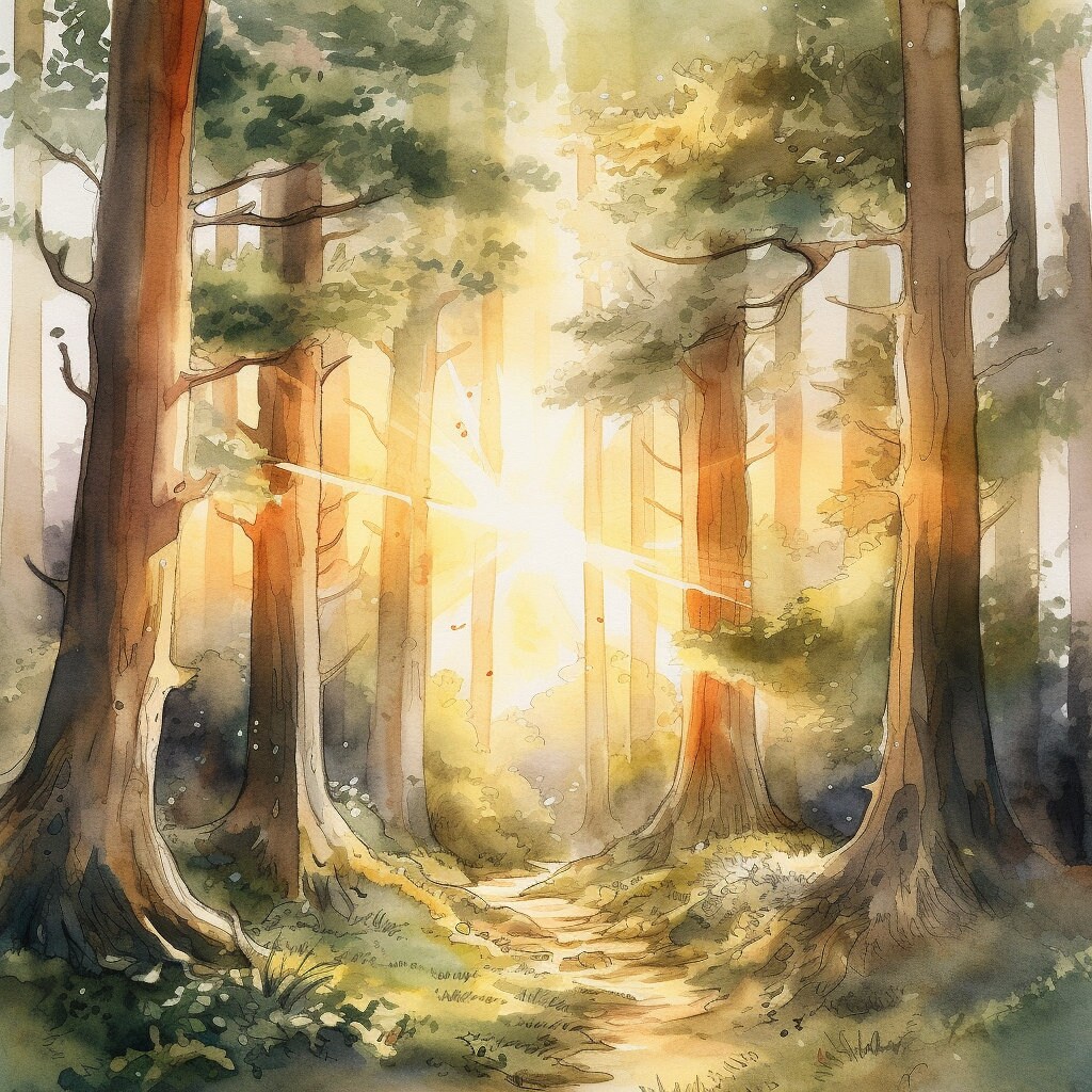 Watercolor Forest Path Clipart 300 DPI - Etsy