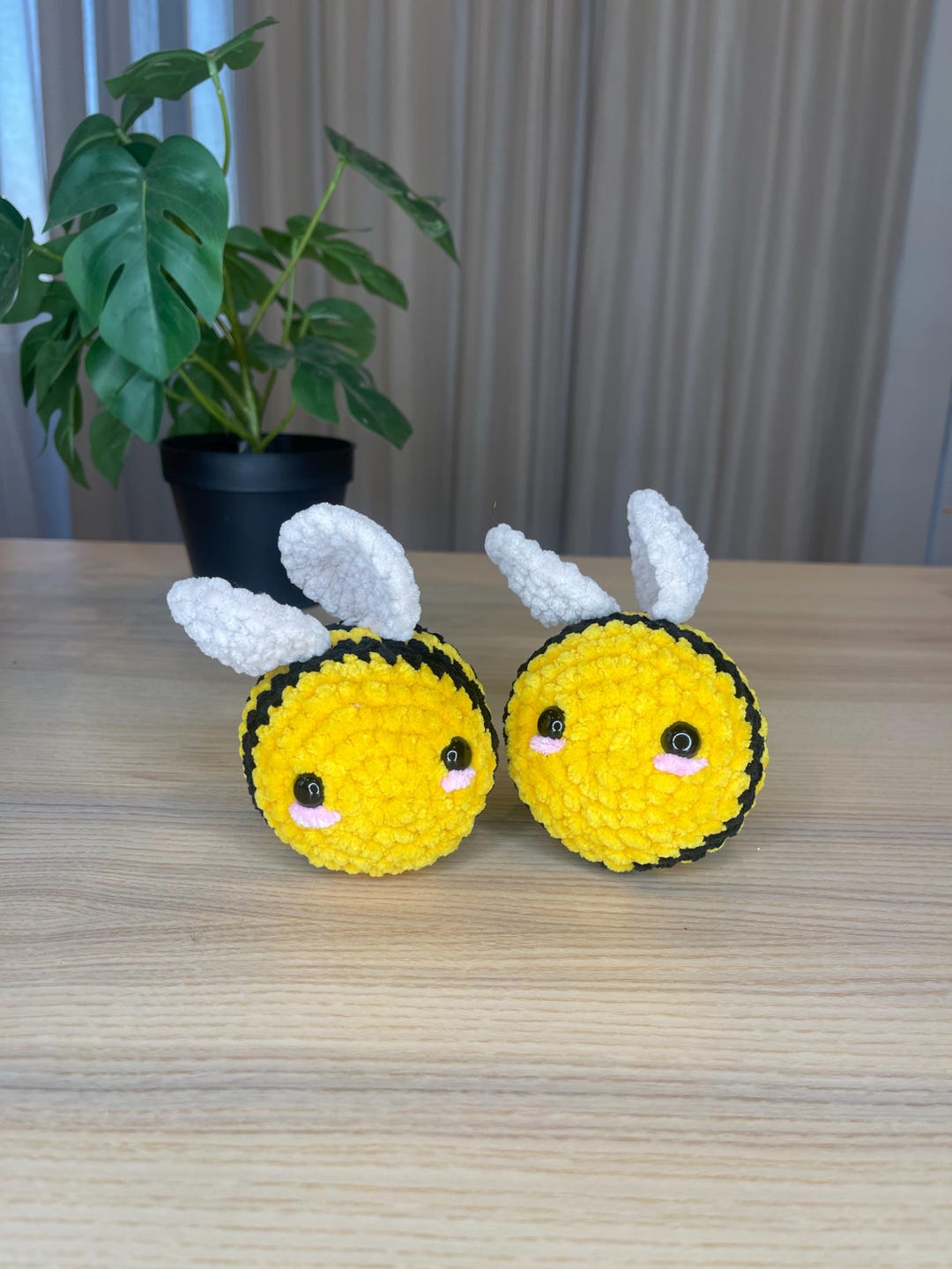 Handmade Crochet Bumblebee Plushie – Amigurumi Bee Toy, Cute Stuffed ...