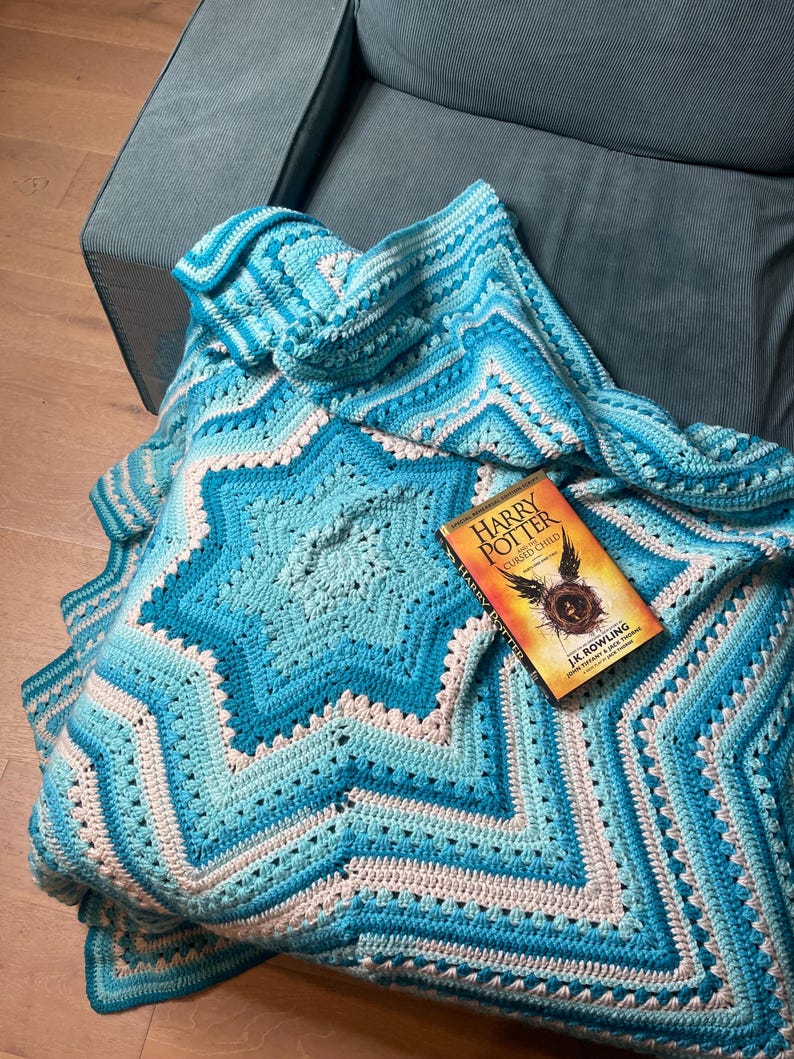 Queen Size Crochet Star Blanket – One of a Kind Handmade Throw – Viral ...