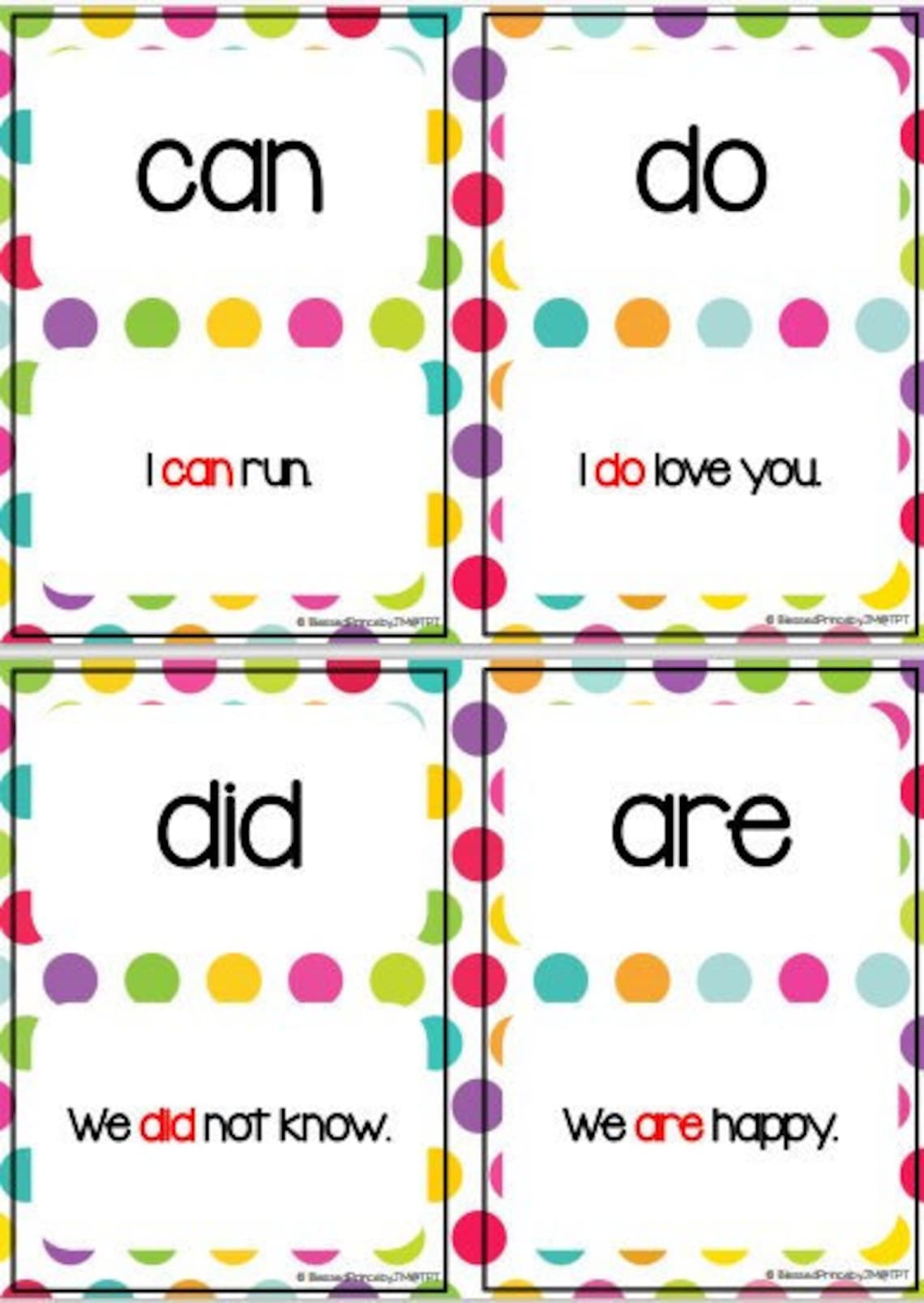 50 First Sight Words With Sentences, Flashcards, English Preschool ...