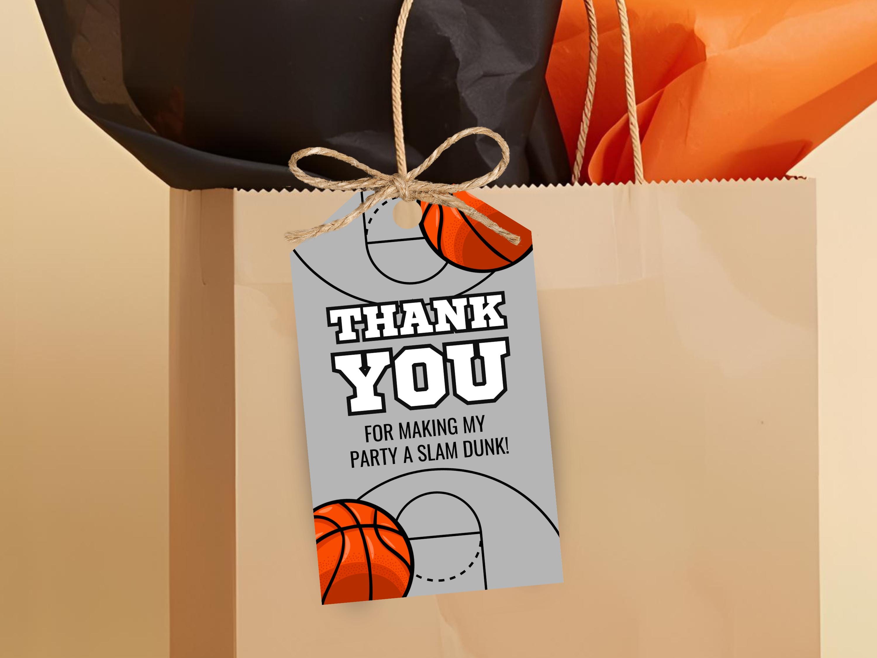 Basketball Party Favor Tags: Slam Dunk Birthday Thank You Gift Tags ...