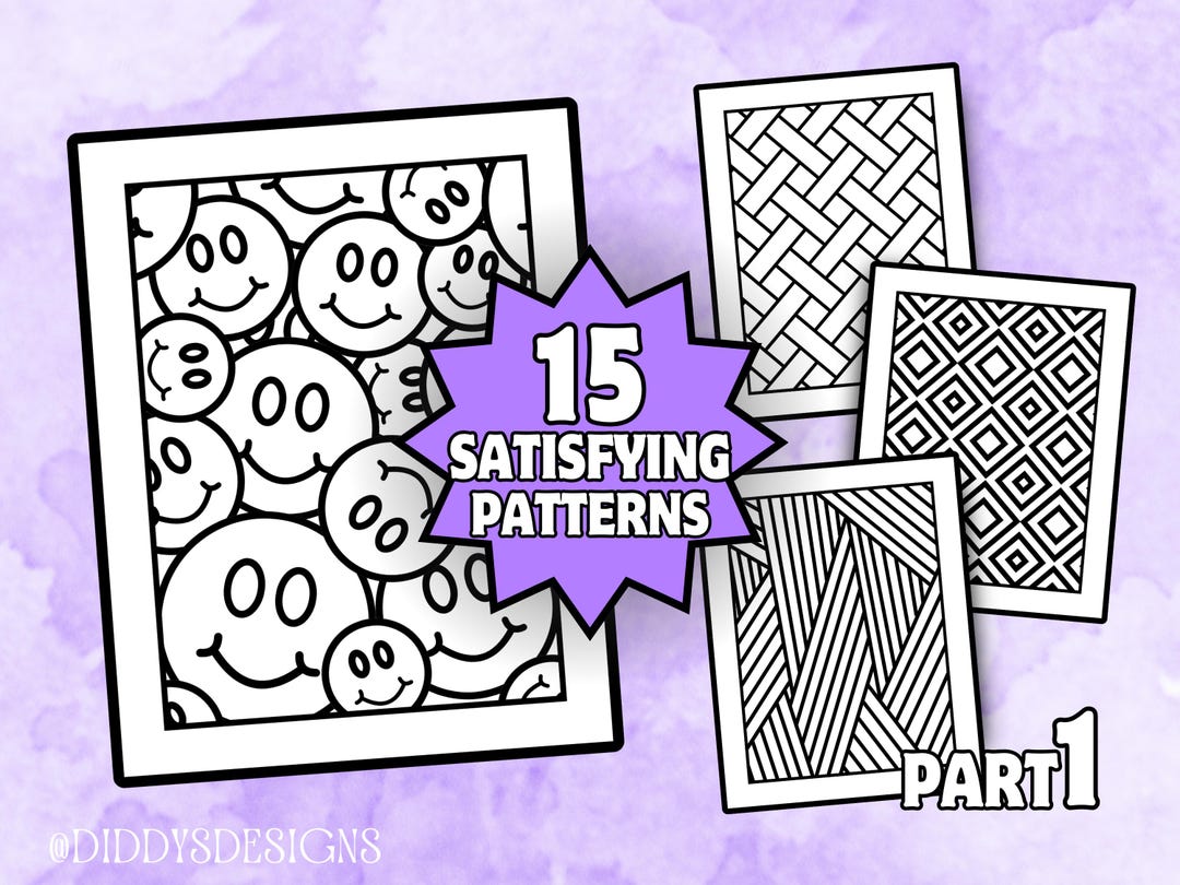 15 Satisfying Patterns | Bold Print Coloring Pages | for Adults and ...