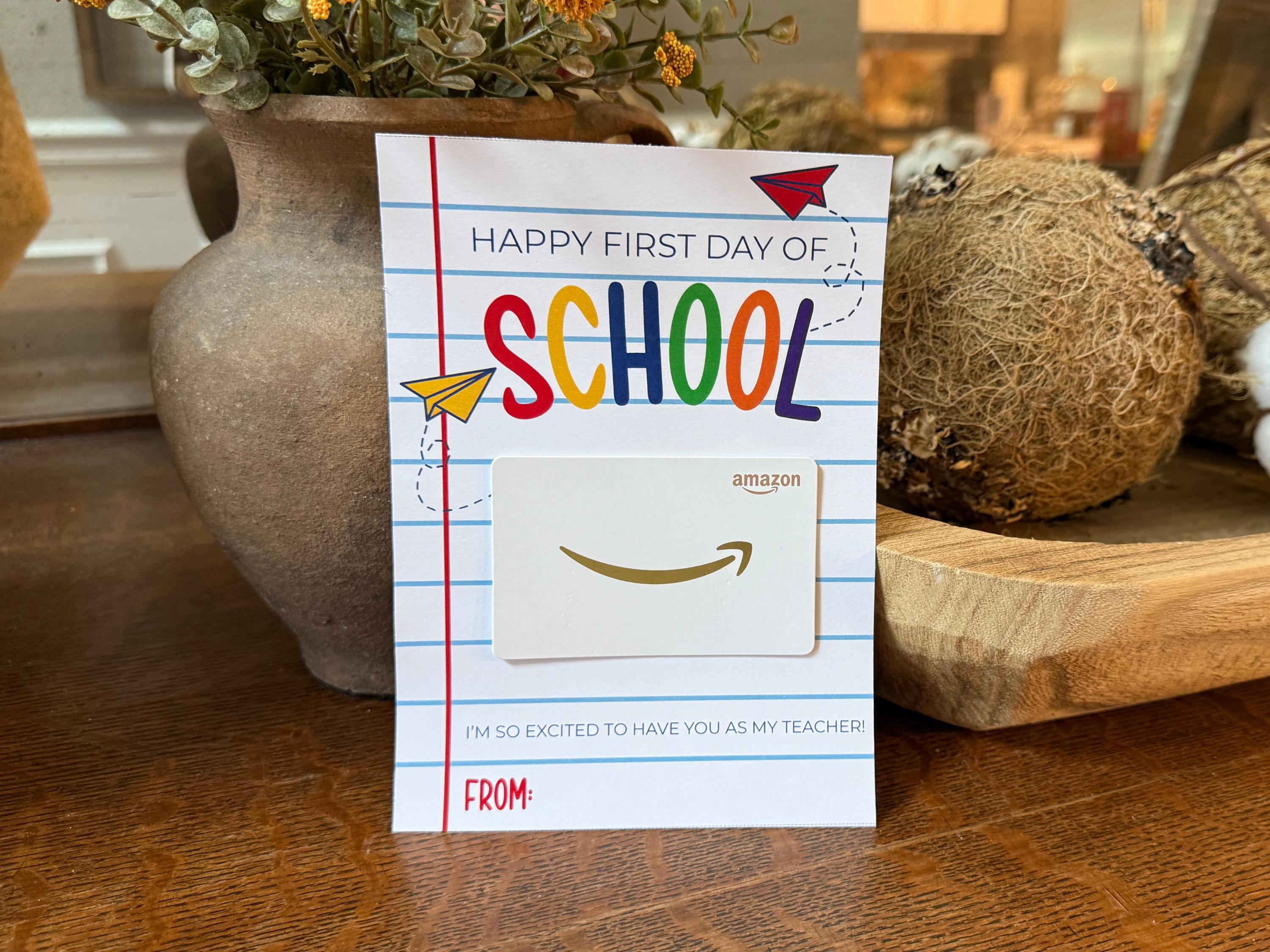 Teacher Appreciation Gift Card Holder: Back to School Coffee Gift ...