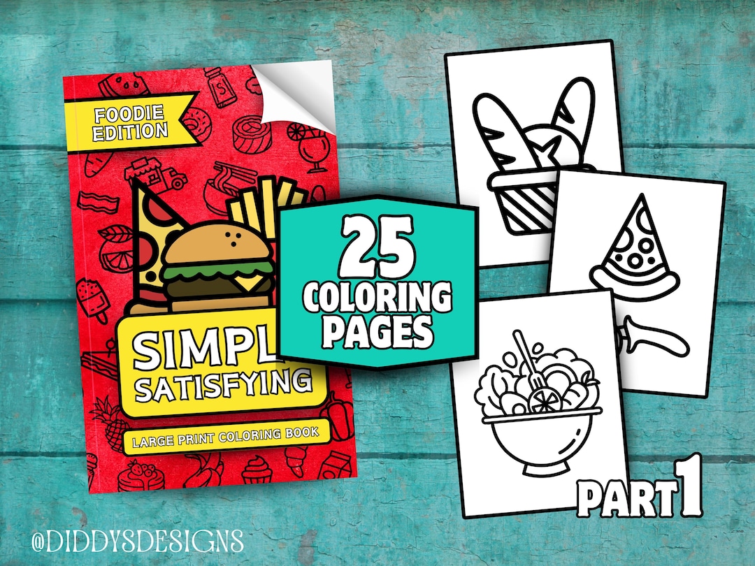 25 Food & Drink Coloring Pages | Large Print | for Adults and Kids ...