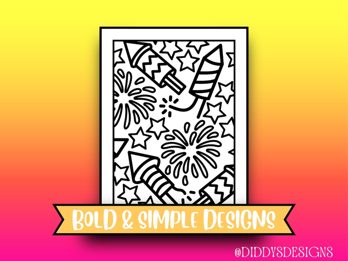 25 Summer Coloring Pages: Large Print for Adults & Kids (digital ...
