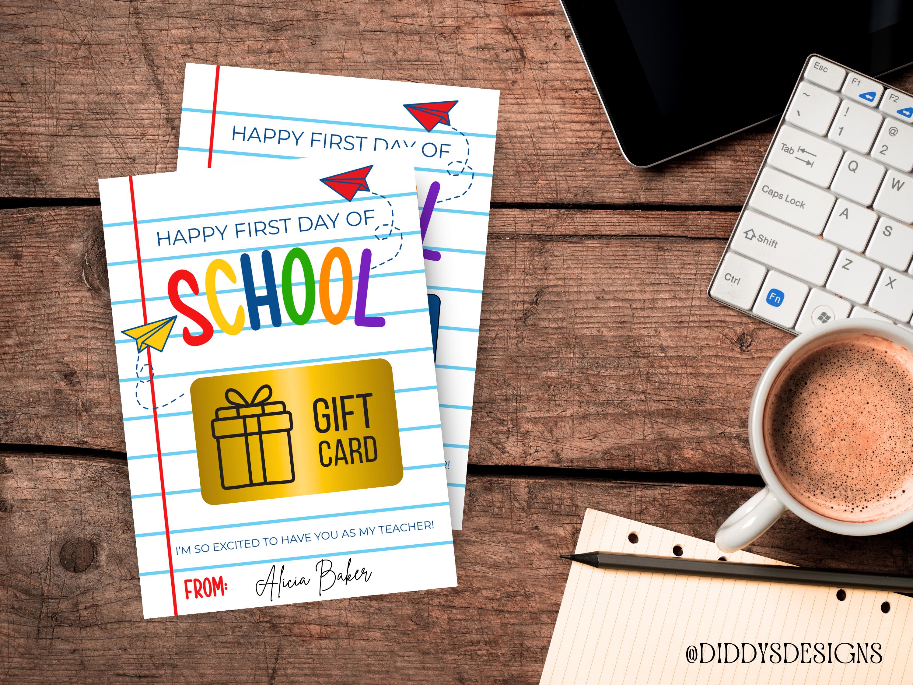 Teacher Appreciation Gift Card Holder: Back to School Coffee Gift ...