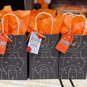 Basketball Party Favor Tags: Slam Dunk Birthday Thank You Gift Tags ...
