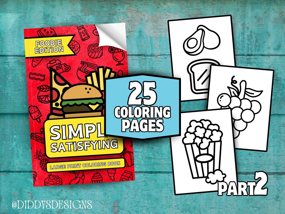 25 Food & Drink Coloring Pages | Large Print | for Adults and Kids ...