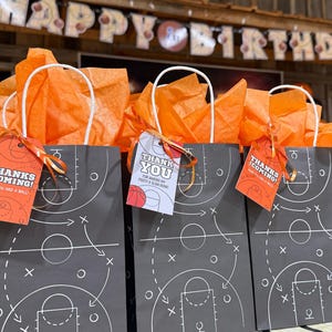 Basketball Party Favor Tags: Slam Dunk Birthday Thank You Gift Tags ...
