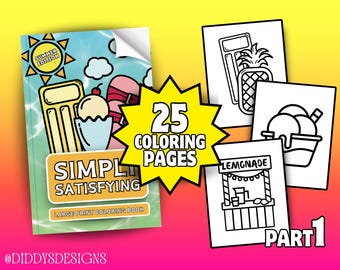 25 Summer Coloring Pages: Large Print for Adults & Kids (digital ...