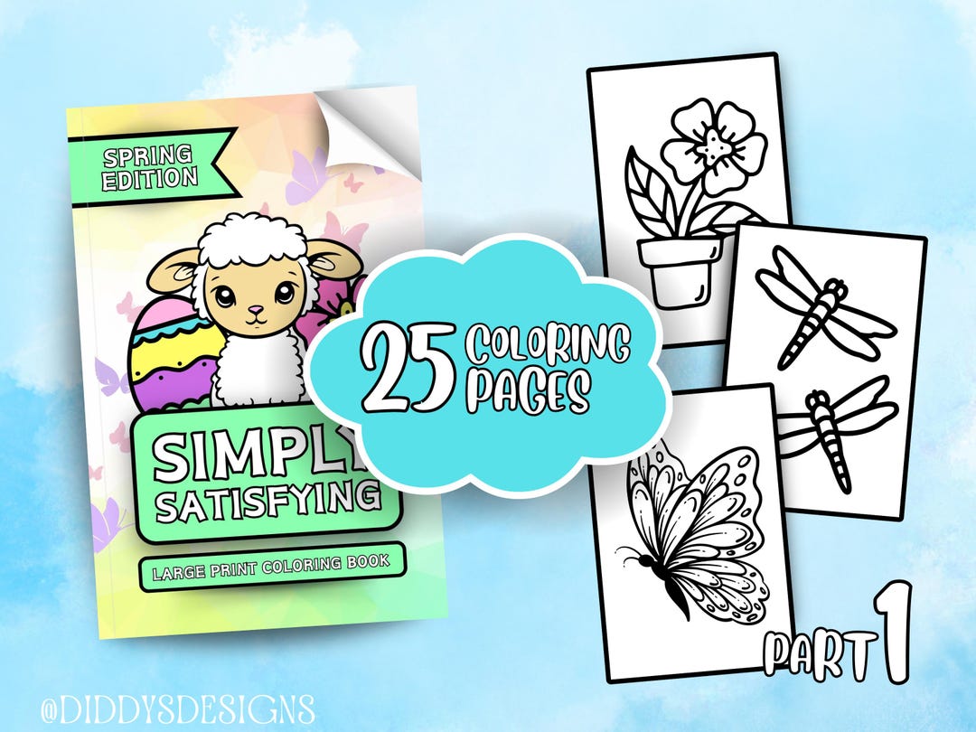 25 Large Print Spring Coloring Pages | for Adults and Kids | Digital ...
