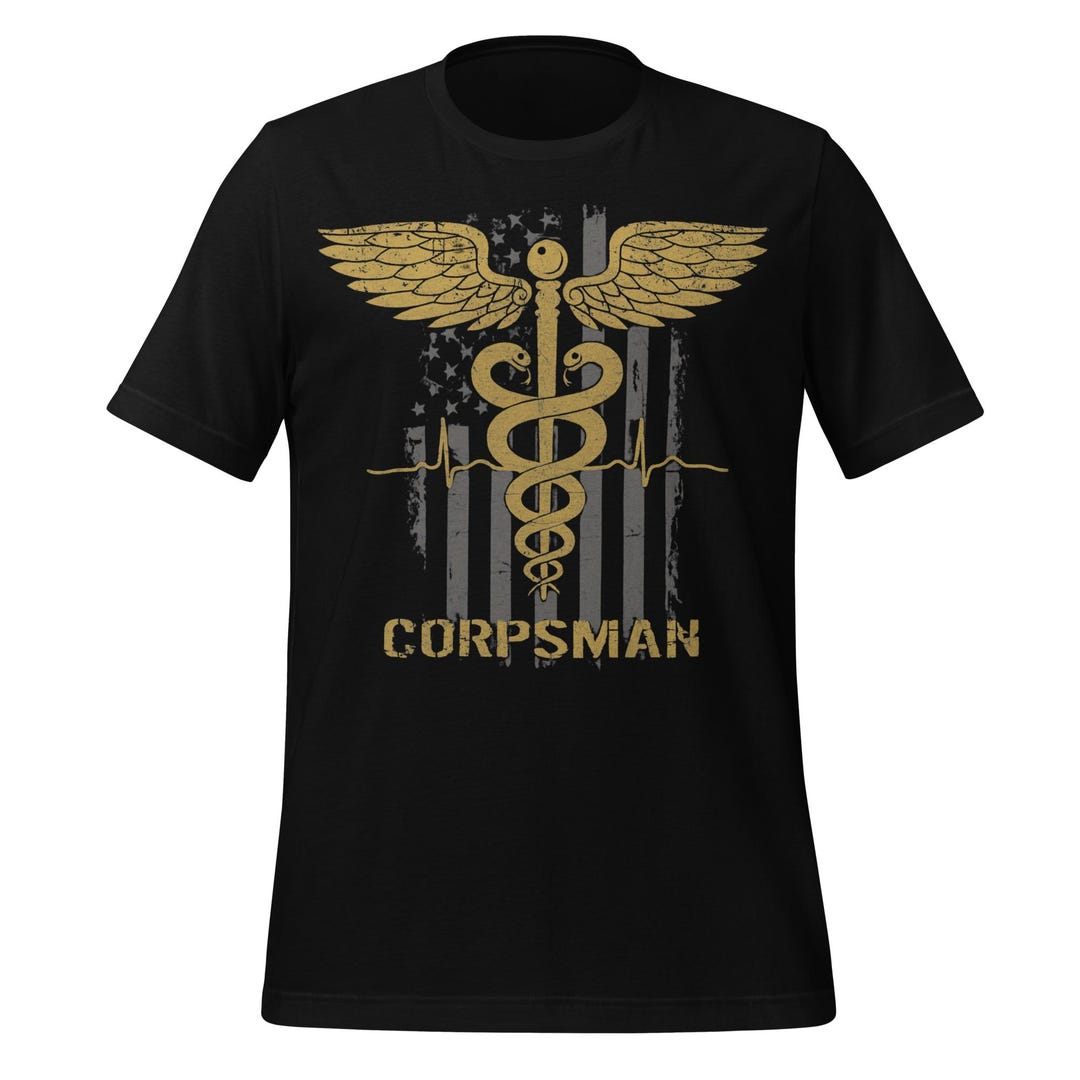 US Navy Corpsman Shirt Military Medic Flag Design Caduceus EMT Veteran ...