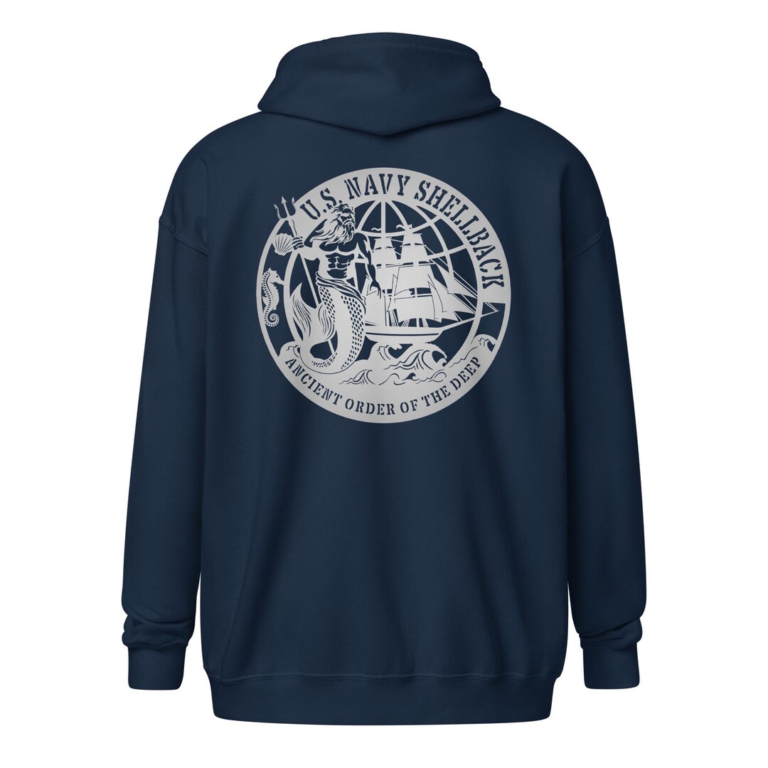 US Navy Shellback Ancient Order of the Deep Navy Zip Hoodie Navy ...