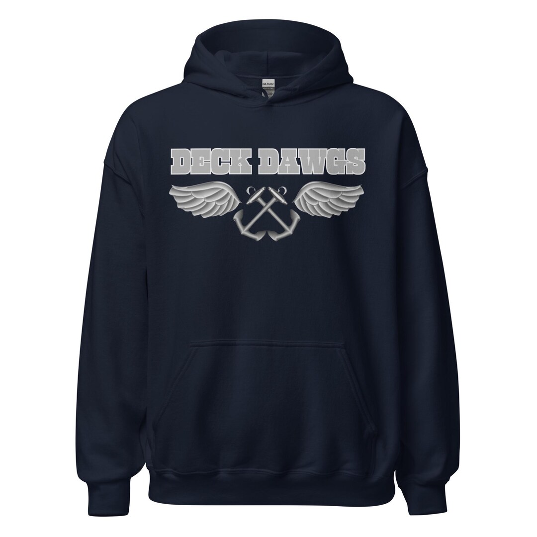 Deck Dawgs Hoodie Navy Deck Crew Sweatshirt, Boatswain’s Mate Winged ...