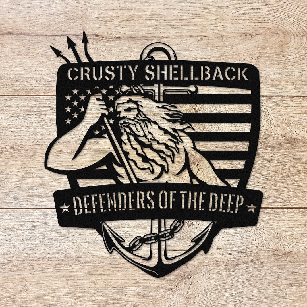 Navy Shellback Defenders of the Deep Metal Navy Decor Navy Crusty ...