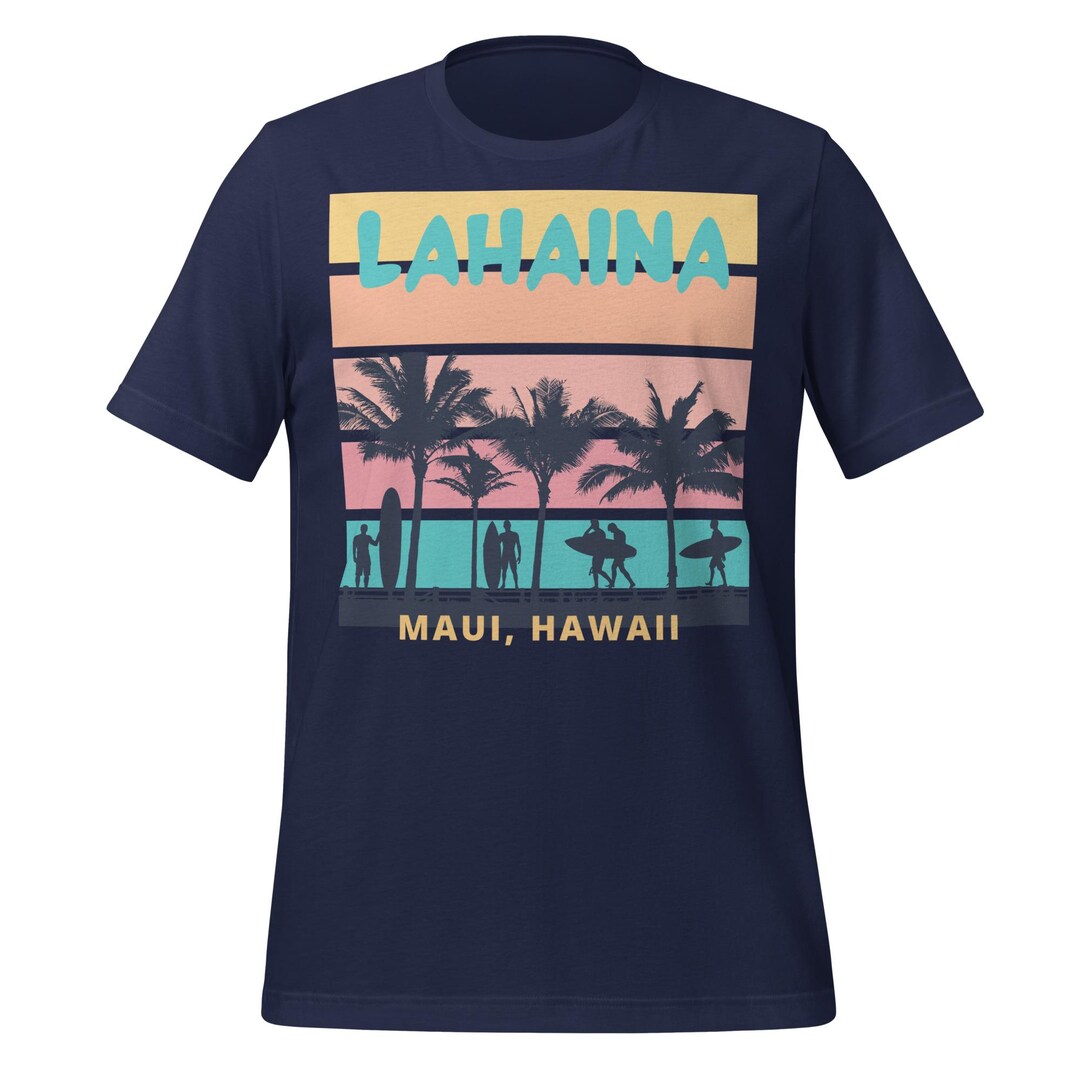 Lahaina Maui Hawaii T-shirt Tropical Sunset Surfer Shirt Palm Trees ...