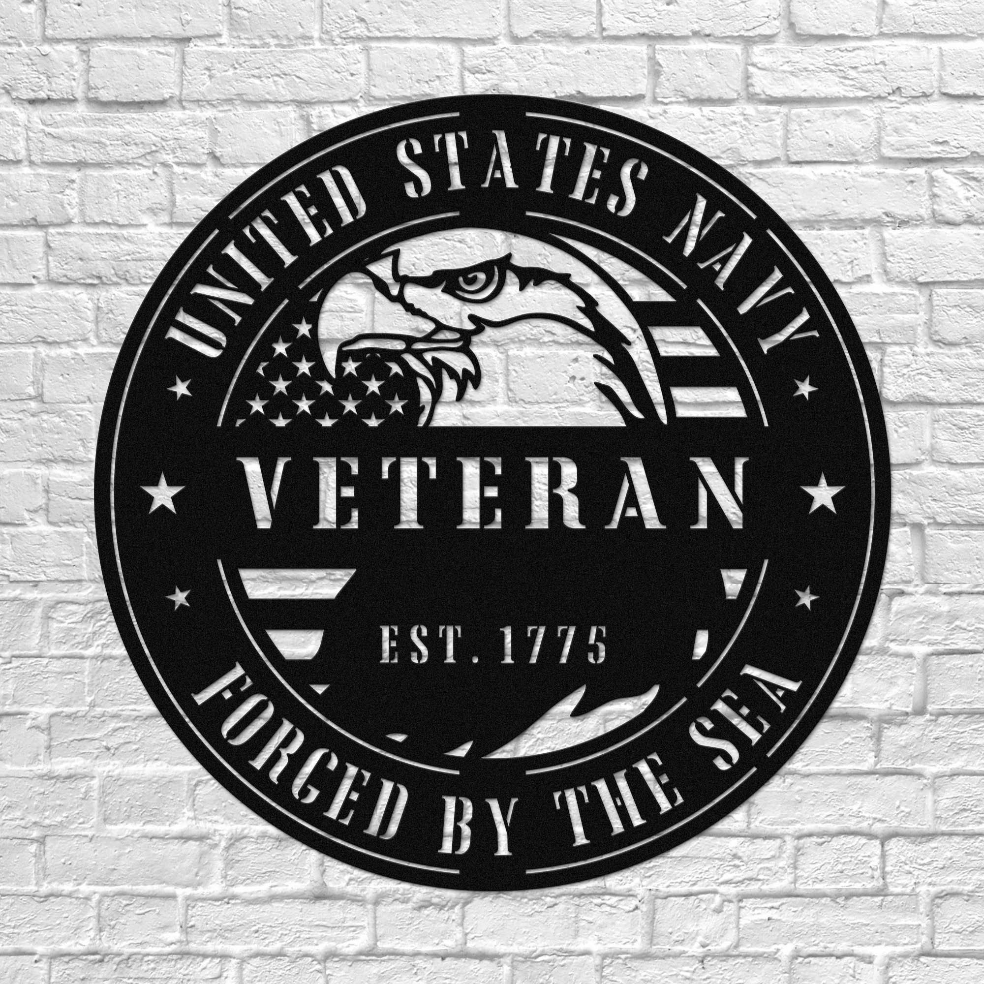 United States Navy Veteran Forged by the Sea Metal Decor. United States ...