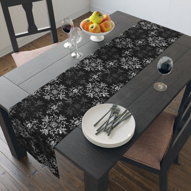 Black Table Runner - Etsy