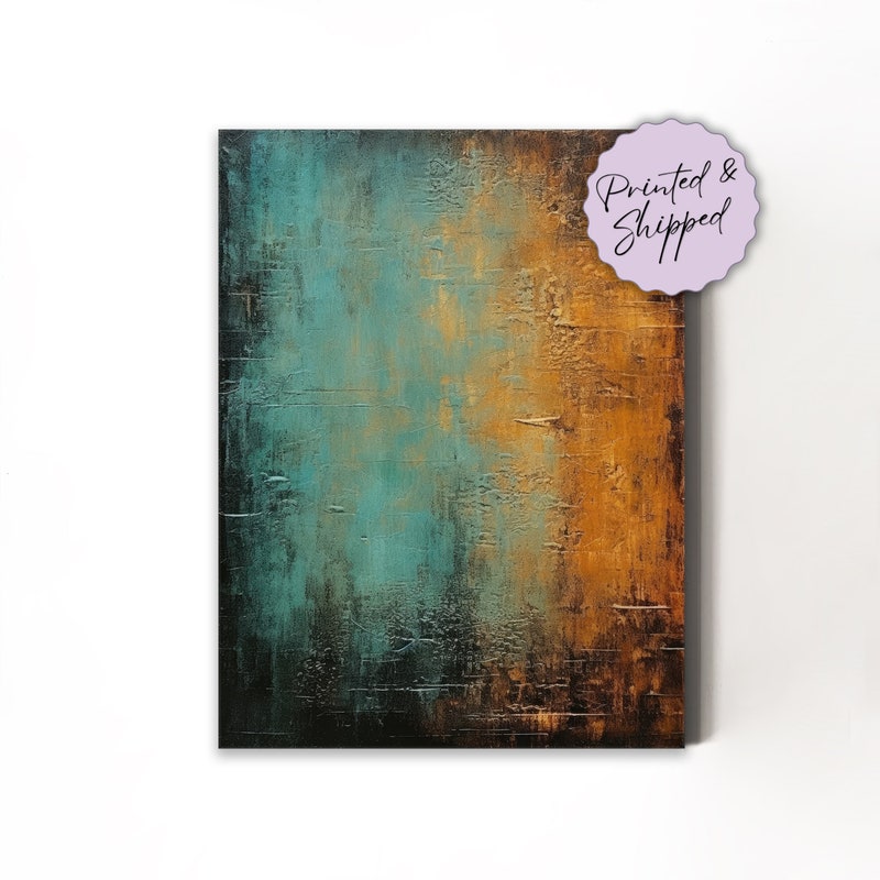 Turquoise Orange Art - Etsy