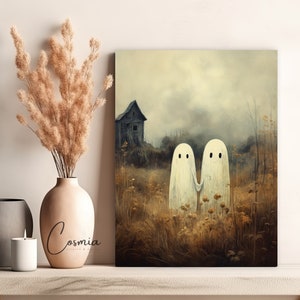 Ghosts Art Print, Halloween Art Print, Halloween Decor, Cute Ghosts in ...