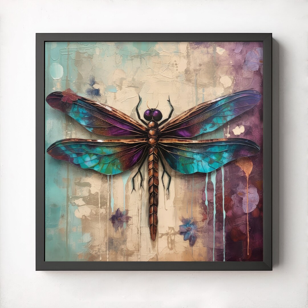 Dragonfly Wall Art, Digital Download, Wall Decor, Dragonfly Art Print ...