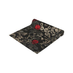 Gothic Table Runner, Black Table Runner, Unique Decor, Gothic Table ...