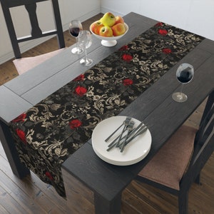 Gothic Table Runner, Black Table Runner, Unique Decor, Gothic Table ...