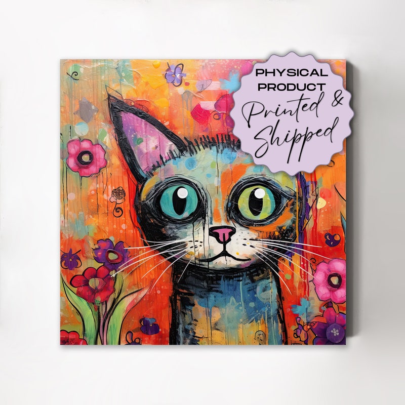 Whimsical Cat Art - Etsy