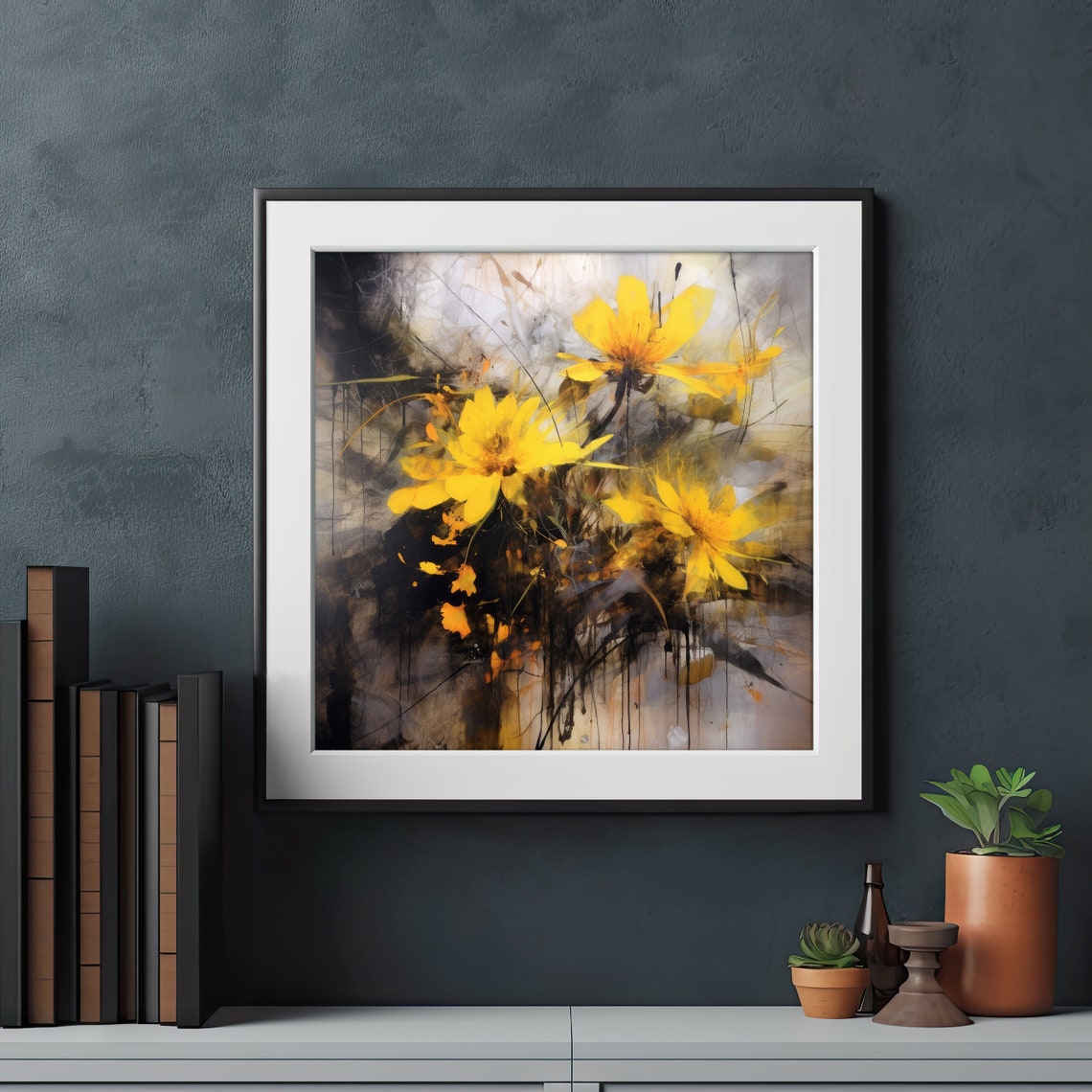Abstract Flowers Printable Wall Art, Digital Download, Abstract Art ...