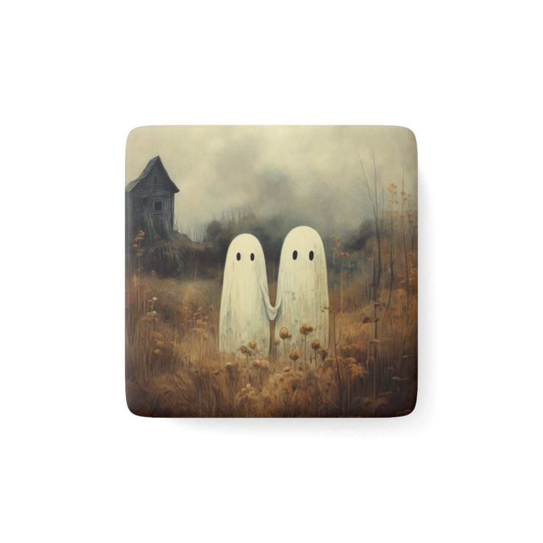 Ghosts in Field Porcelain Magnet, Halloween Magnets, Halloween Decor ...