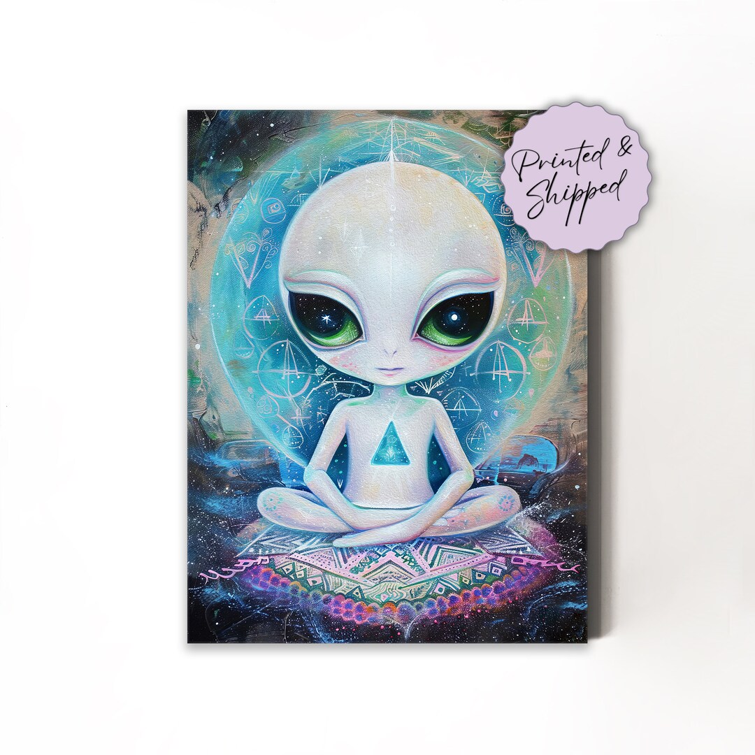 Alien Art Print - PRINTED & SHIPPED Canvas Art Print - Unique Art ...